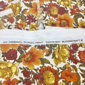 Bloomcraft | Other | Vintage Mcm Bloomcraft Mcm Floral Upholstery Fabric Cottagecore Gold Rust ...